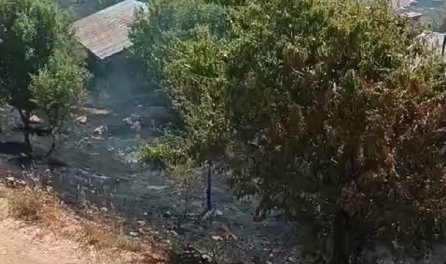 Elazığ'da Çalıca köyüne bağlı Ekruz mezrasında çıkan anız yangını, yerl ...